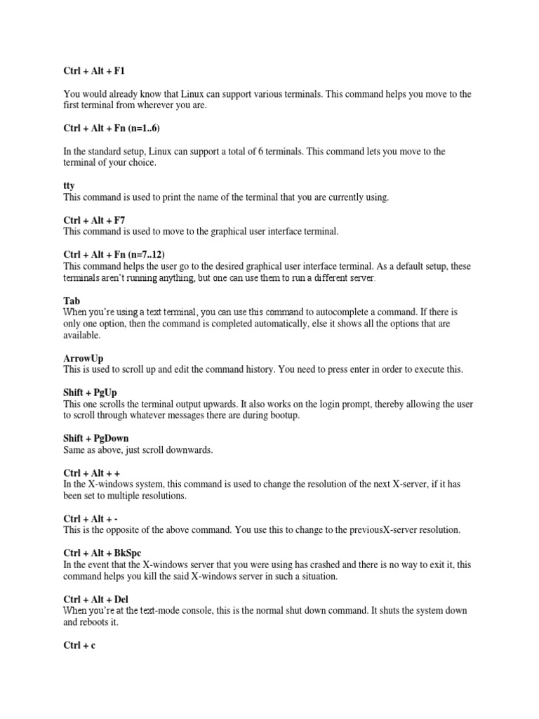 CTRL + Alt + F1 | PDF | Computer Terminal | Computer Architecture