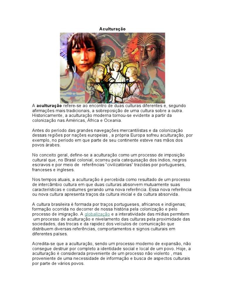 O Processo de Aculturação: Encontro e Interação entre Culturas | PDF ...