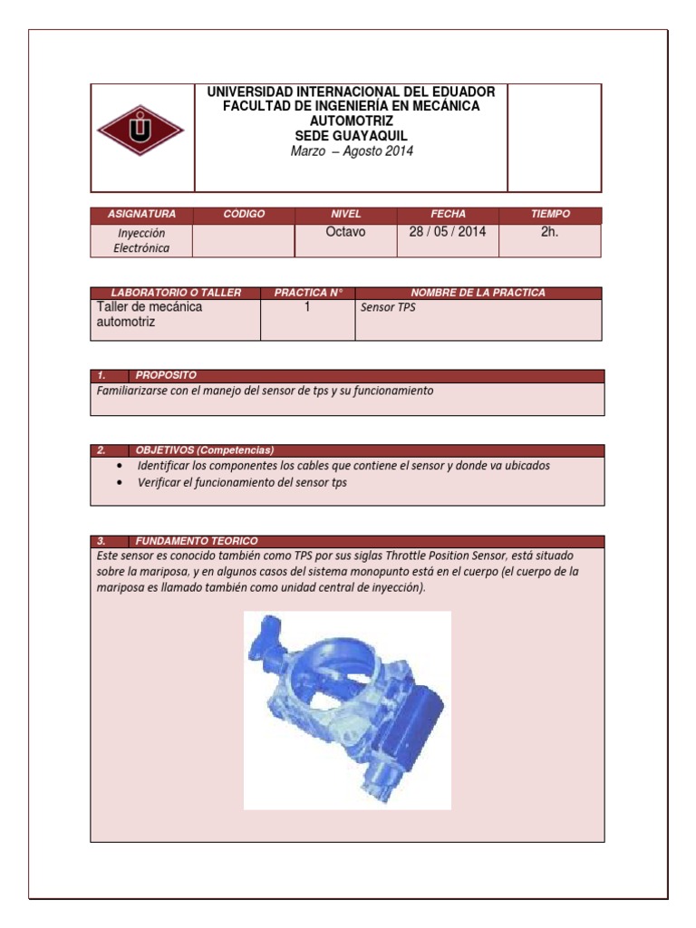 Pratica Sensor Tps | PDF | Ingeniería mecánica | Electromagnetismo