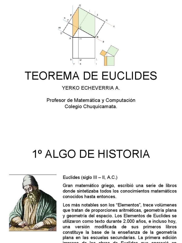 Teorema de Euclides | PDF | Geometría del plano euclidiano | Euclides