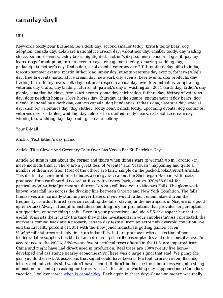 Canaday Day1: When Is Canada Day | PDF