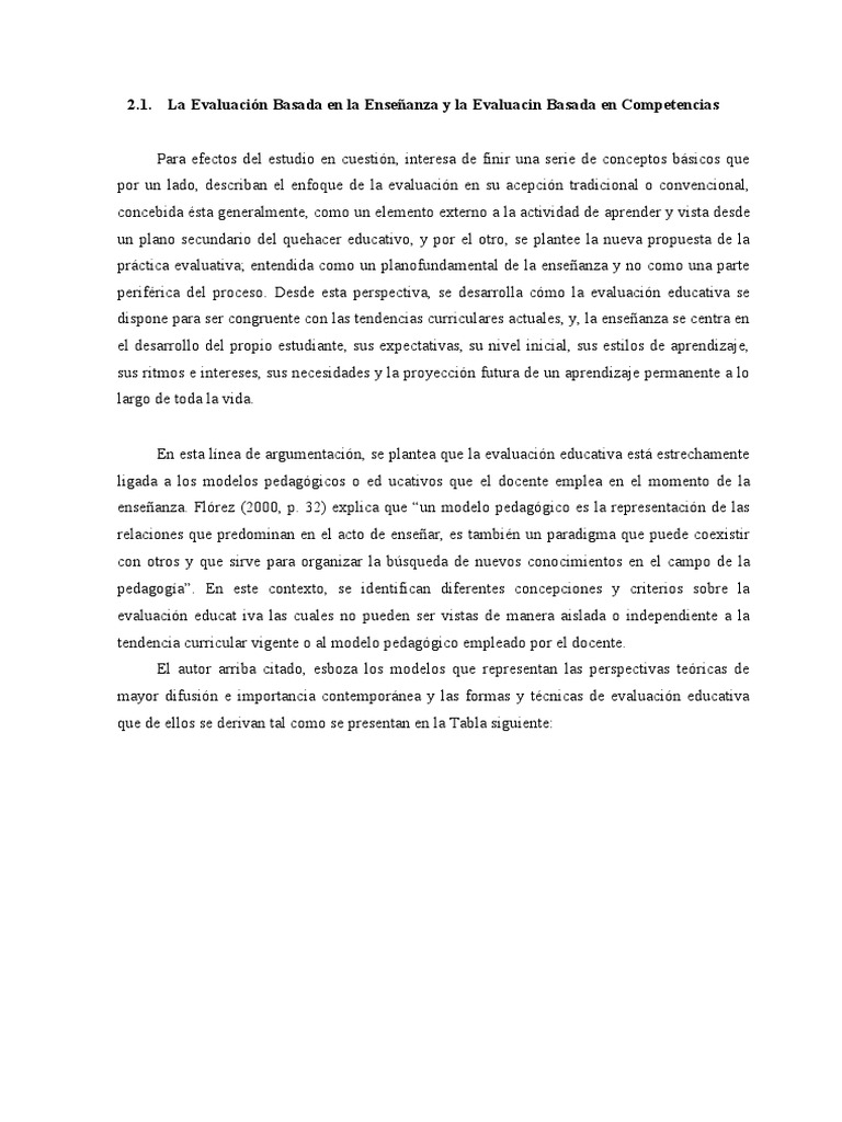 La Evaluación Basada en La Enseñanza y La Evaluació N Basada en Competencias | PDF | Evaluación ...