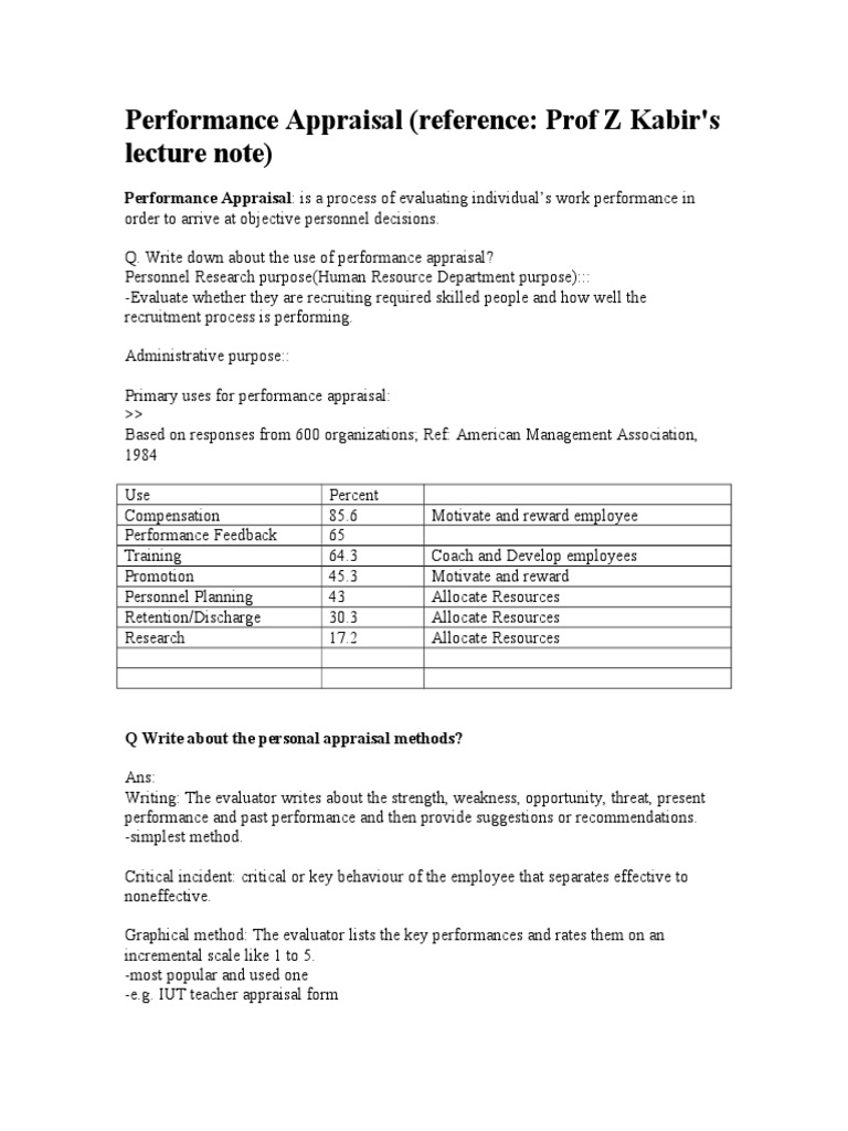 Performance Appraisal - 190513 D | PDF