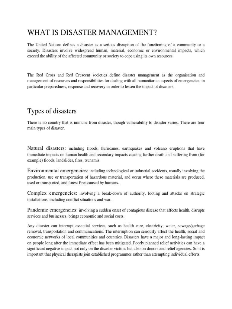 Understanding Disaster Management Basics | PDF