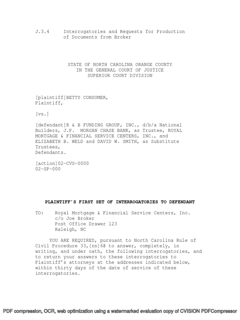 Plaintiff'S First Set of Interrogatories To Defendant | PDF | Leisure ...