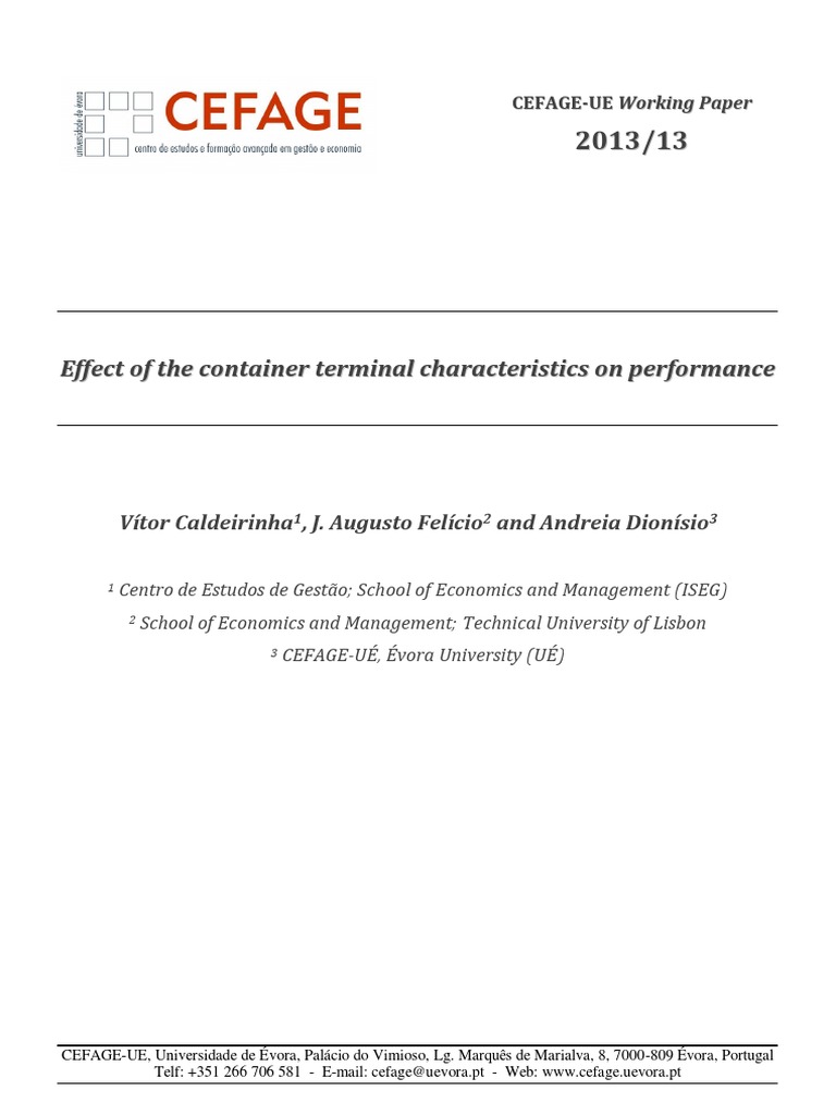 E F F e C T o F T H e C o N T A I N e R T e R M I N A L C H A R A C T e ...