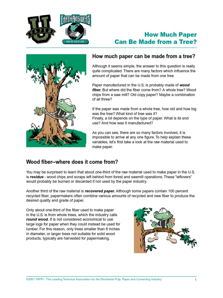 How Much Paper Can Be Made From a Tree | Pulp (Paper) | Paper | Free 30 ...