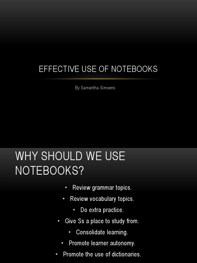 Effective Use of Notebooks | PDF | Vocabulary | English Language