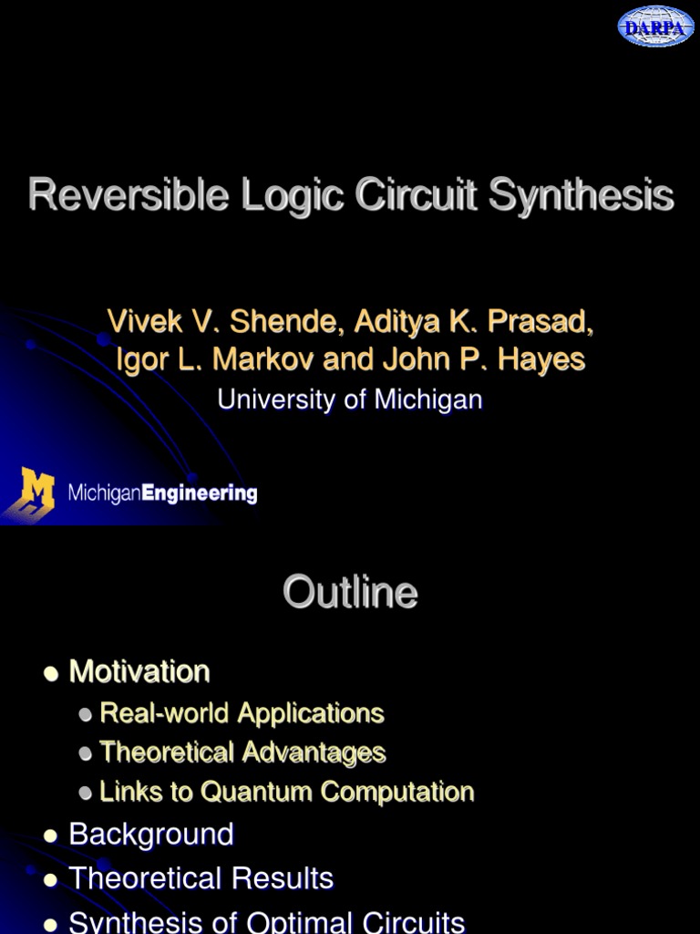 Reversible Logic Circuit Synthesis: Vivek V. Shende, Aditya K. Prasad, Igor L. Markov and John P ...