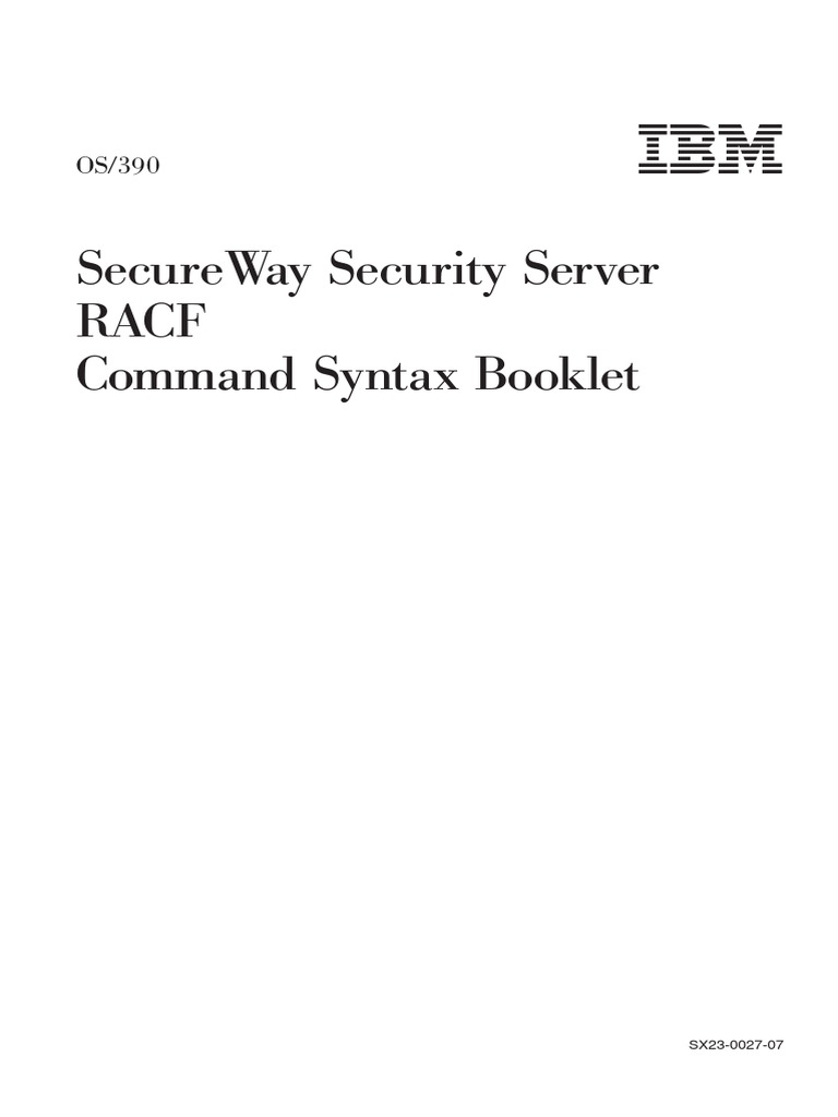 RACF V1.10 Command Syntax Booklet | PDF | Bracket | Areas Of Computer ...