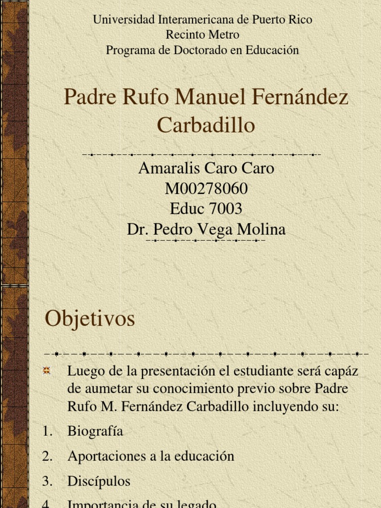Legado Educativo de Padre Rufo | PDF | Puerto Rico