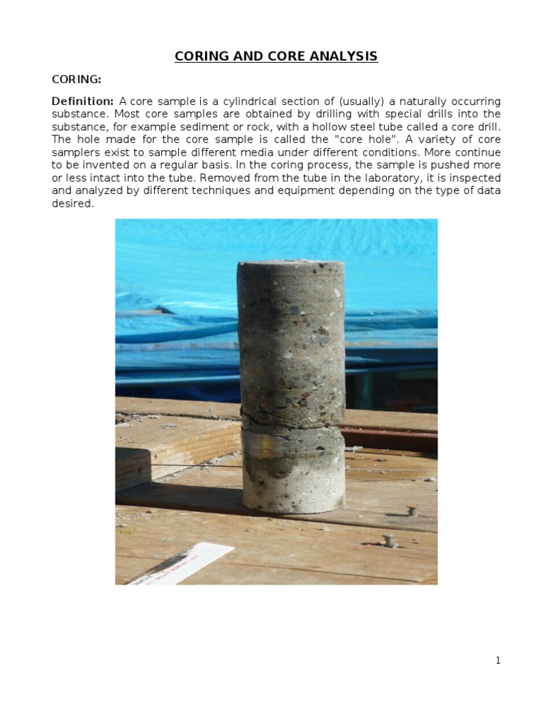 Coring and Core Analysis | PDF | Home & Garden