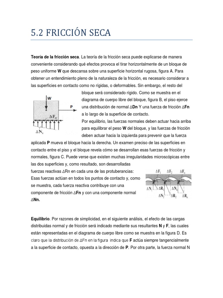 Teoría y Aplicaciones de Fricción Seca | PDF | Fricción | Cinemática