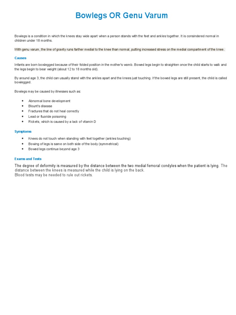 Genu Varum | Download Free PDF | Knee | Clinical Medicine
