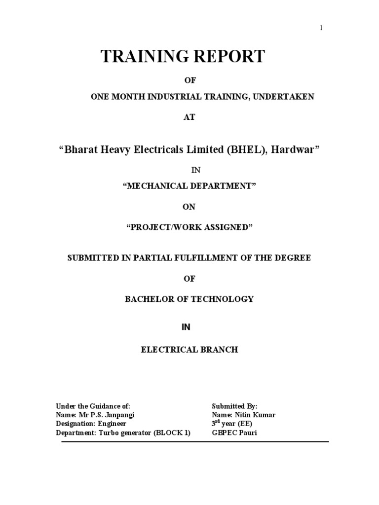 Training Report | PDF | Power Station | Electricity Generation