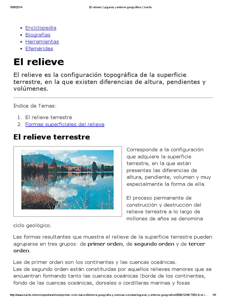Formación y evolución del relieve terrestre | PDF | Terreno | Temblores