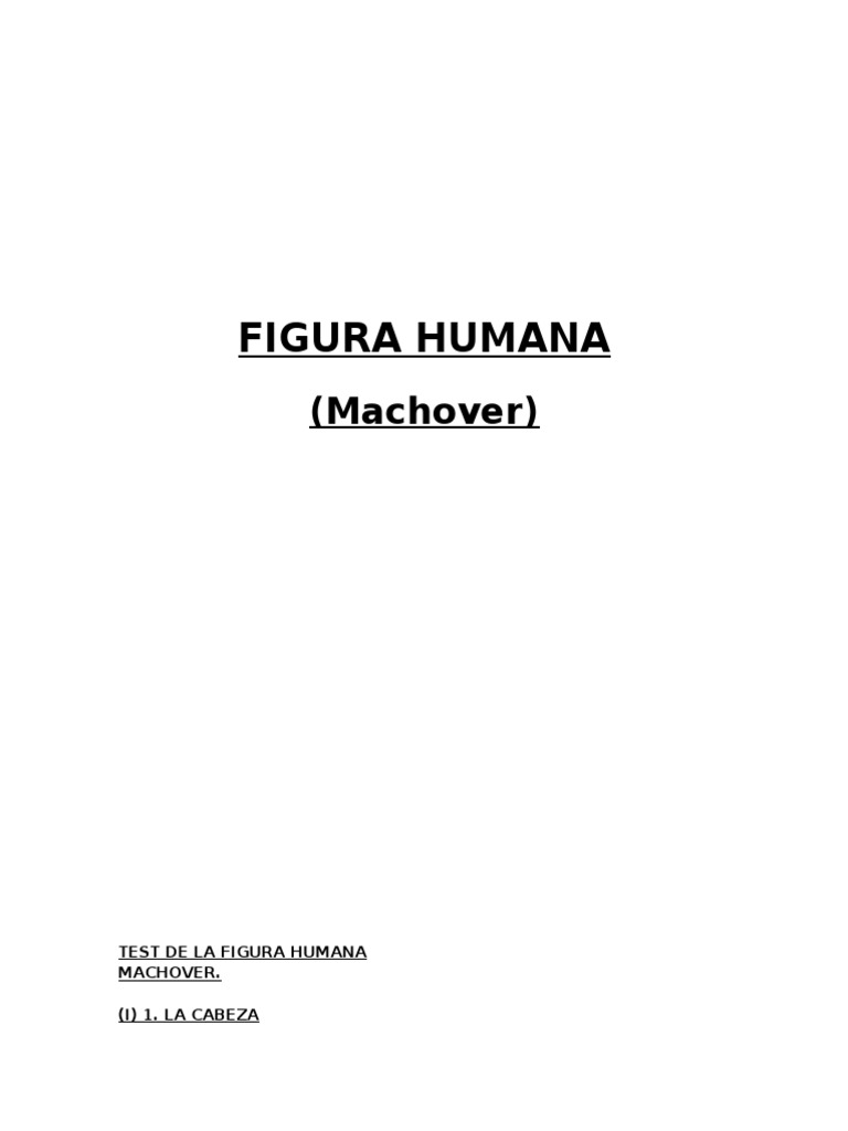 Análisis del Test de la Figura Humana (Machover) y su utilidad para ...