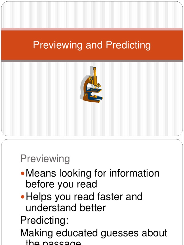 Previewing and Predicting | PDF