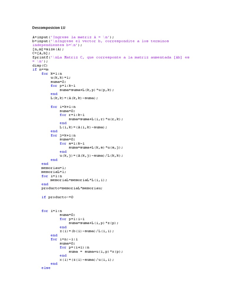 Descomposicion LU | PDF
