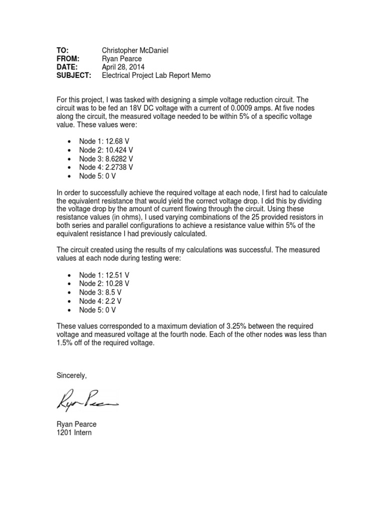 Electrical Circuit Lab Report Series And Parallel Circuits Electrical Resistance And Conductance