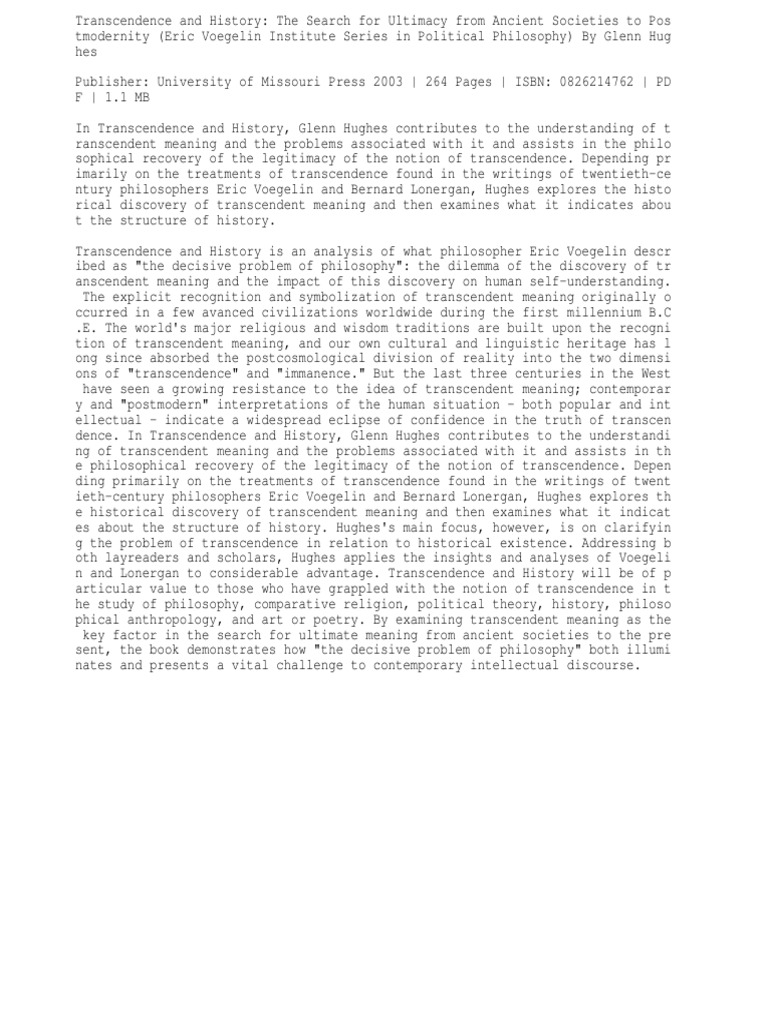 Transcending History: Exploring the Historical Discovery of ...