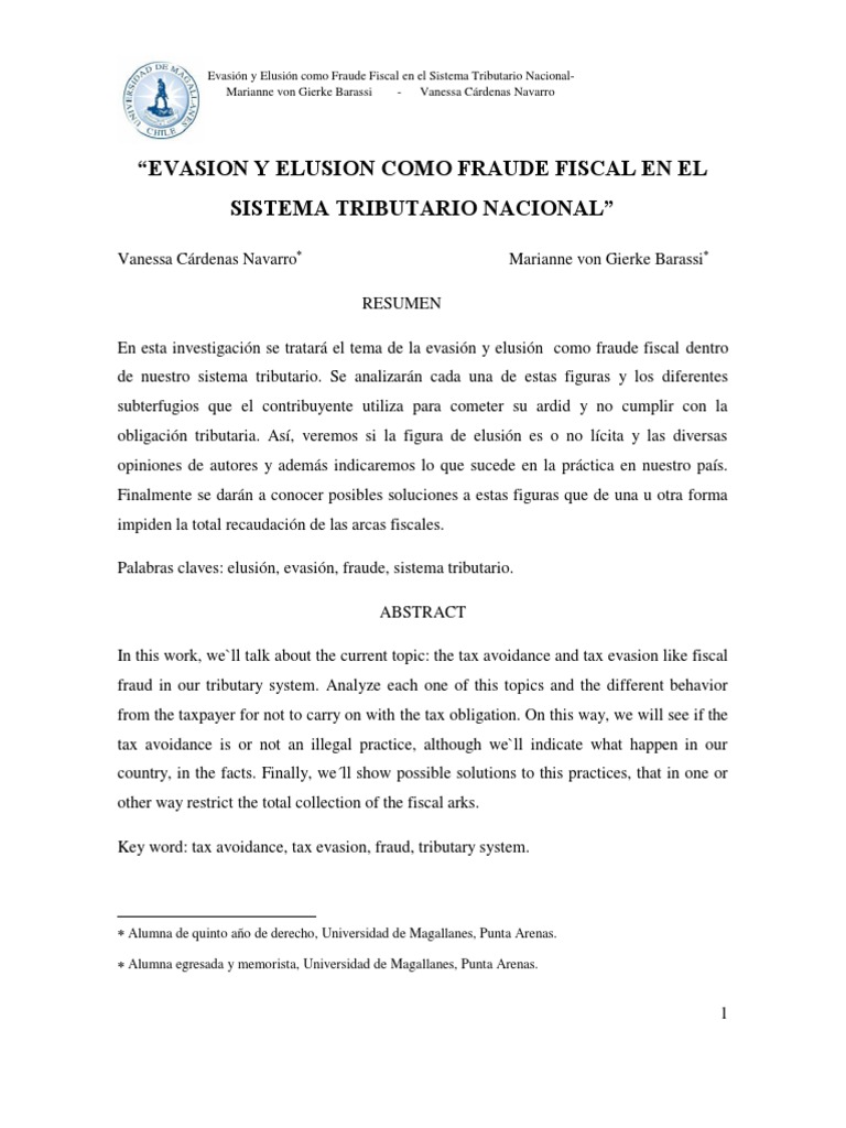 Evasion y Elusion Como Fraude Fiscal2 | Evasión de impuestos | Evasión ...
