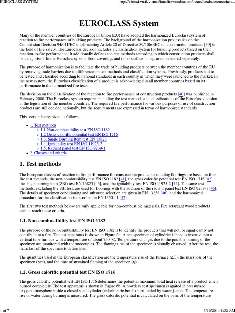 Euroclass Fire Safety Standards Explained | PDF | Smoke | Combustion