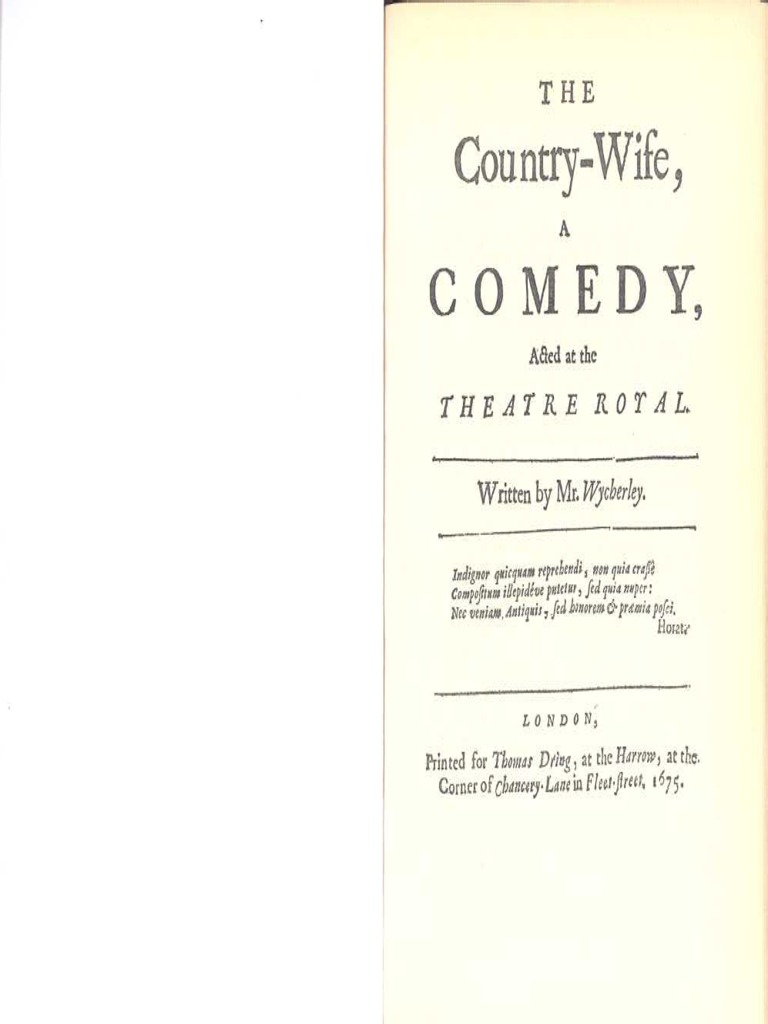 The Country Wife | PDF | Foreign Language Studies