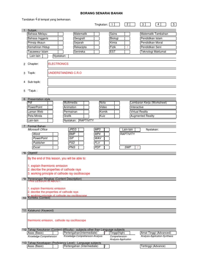 Borang Senarai Bahan: Microsoft Office Mp3 Mp4 BMP Gif PSD PDF SWF ...