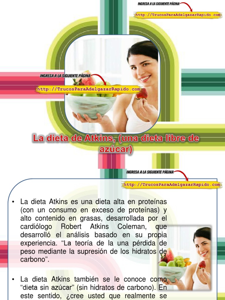 La Dieta de Atkins Una Dieta Libre de Azúcar | PDF | Dieta | Carbohidratos