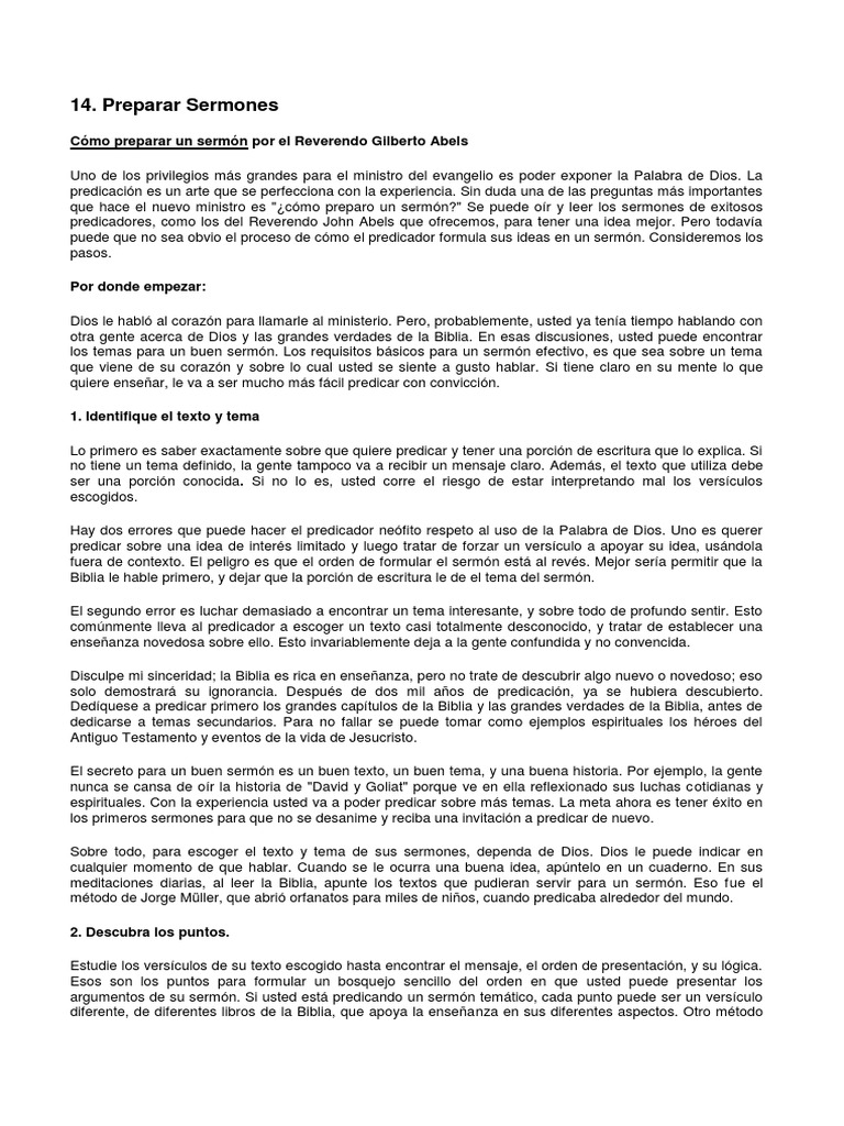 Como Preparar Sermones | PDF | Sermón | Biblia