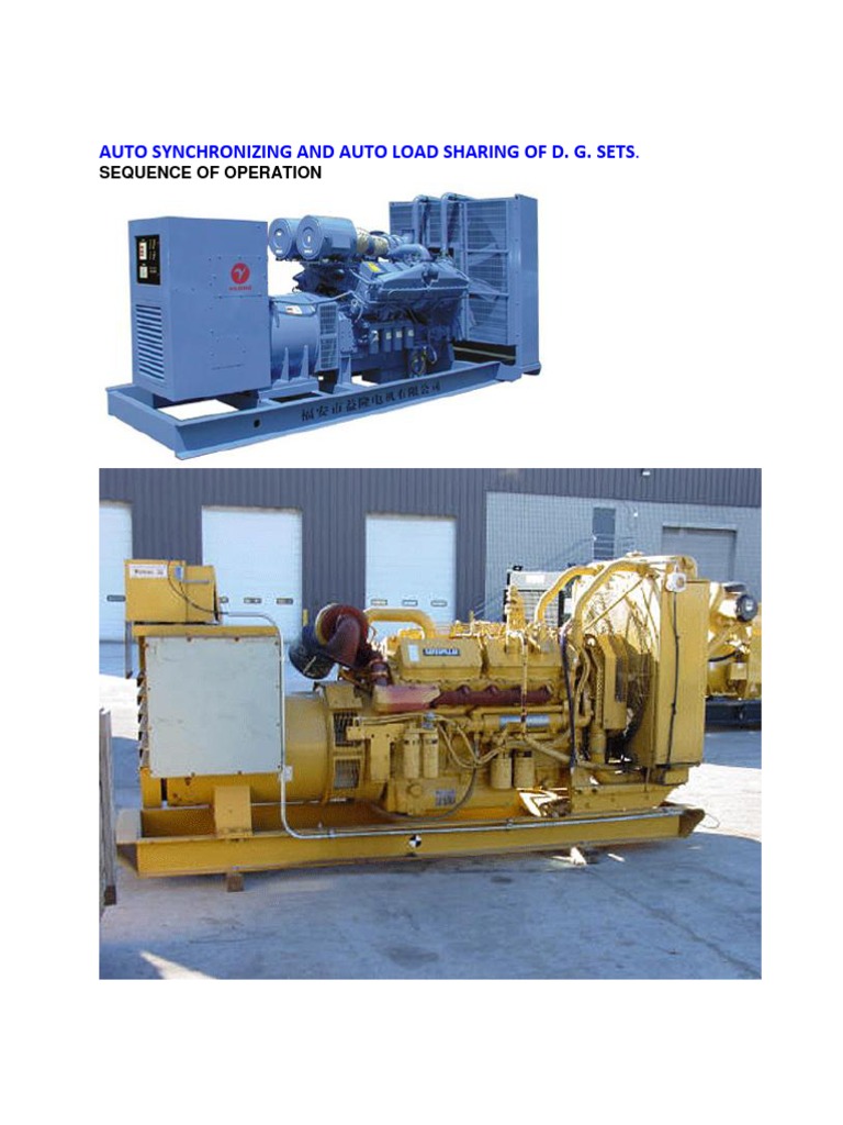 Auto Synchronizing and Auto Load Sharing of D | PDF | Mains Electricity ...