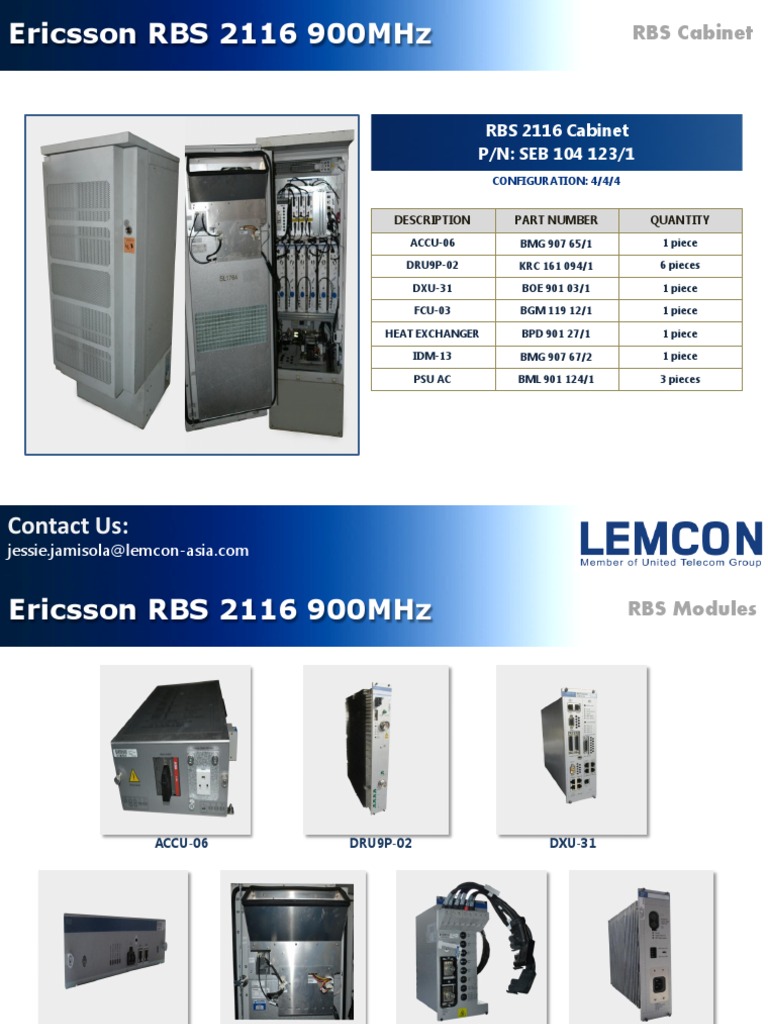 Ericsson Rbs 2116 900mhz | PDF | Computers