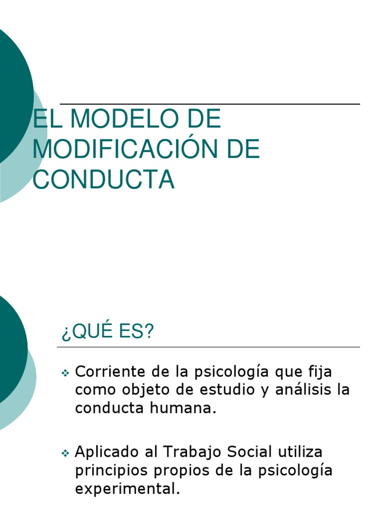 Modelo de Modificación de Conducta | PDF | Comportamiento | Aprendizaje