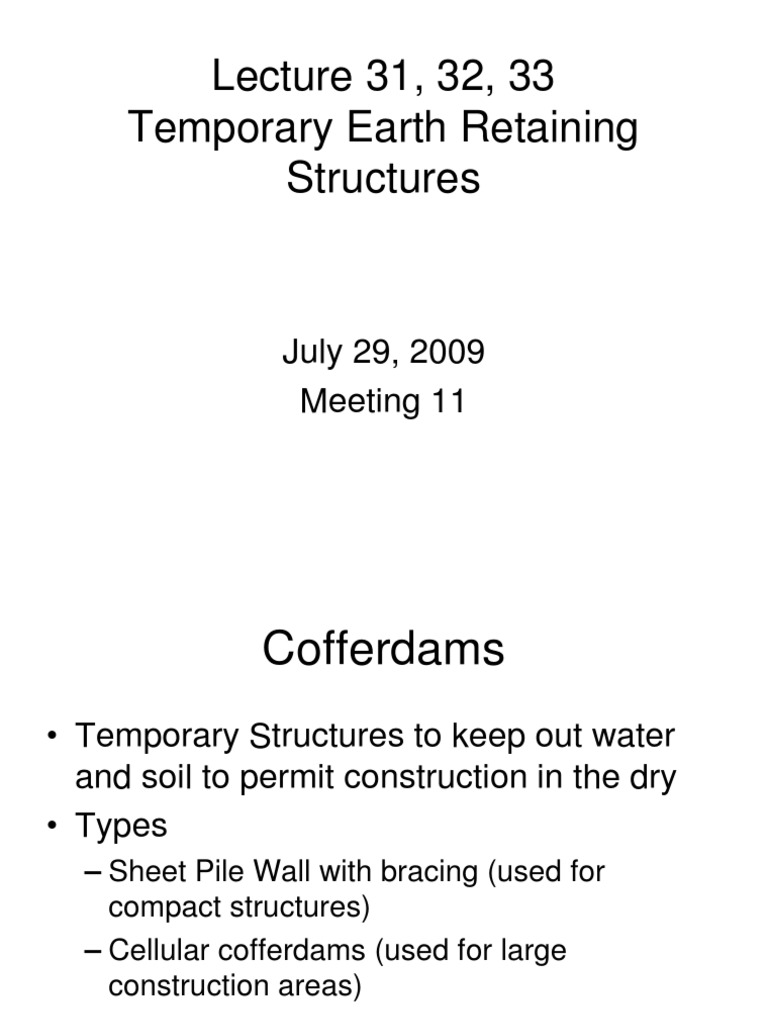 L15 Temporary Earth Retaining Structures | PDF | Deep Foundation ...