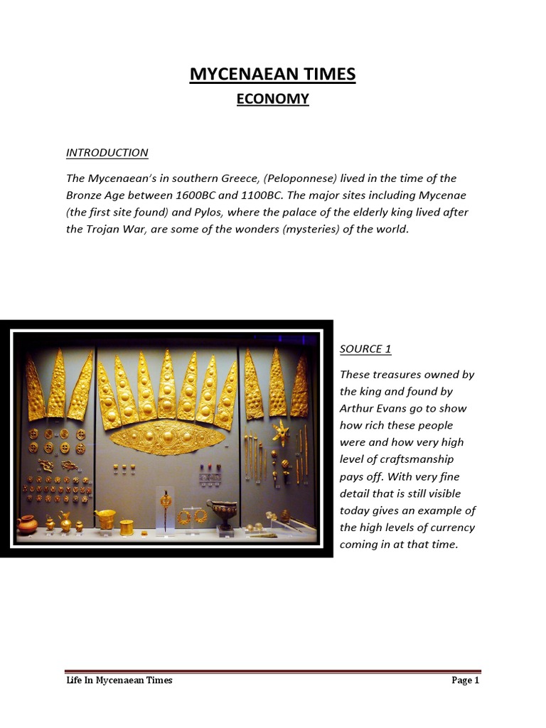 Mycenaean Times Economy Imogen | PDF | Mycenaean Greece | Ancient Greece