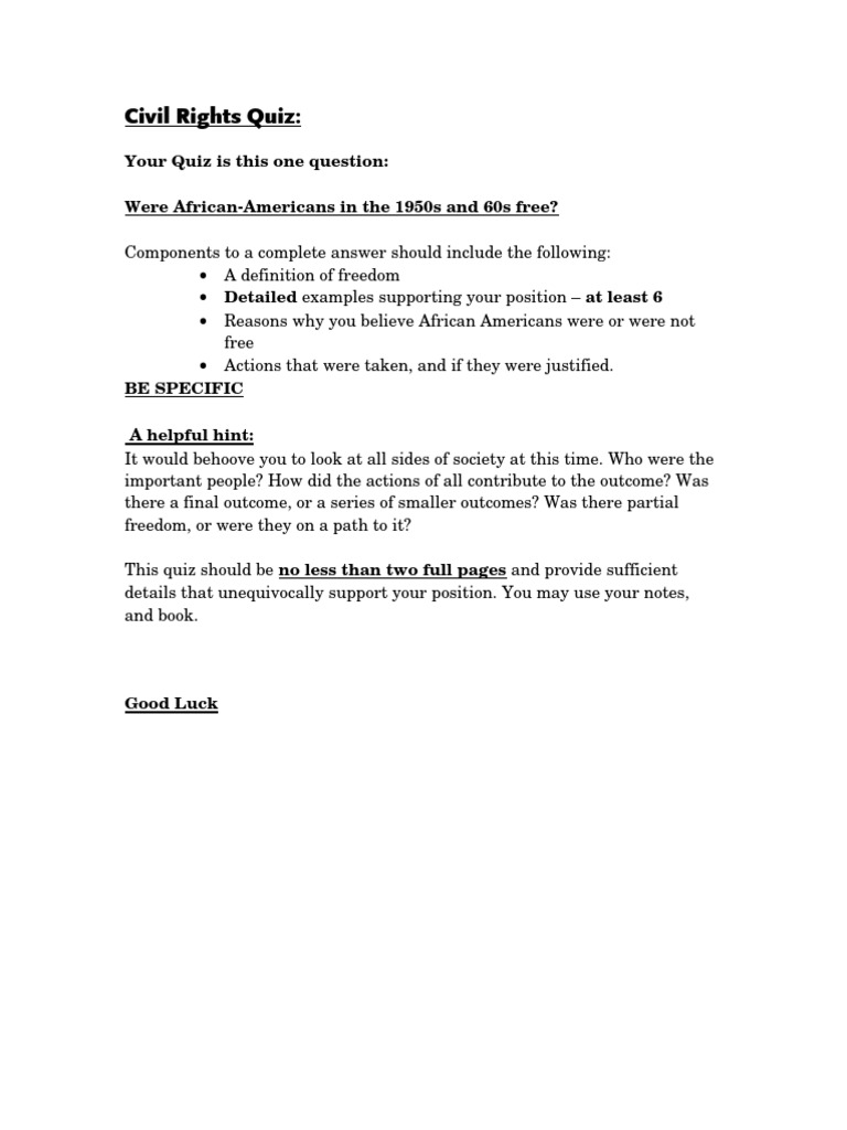 Civil Rights Analysis Challenge | PDF | Social Science | History