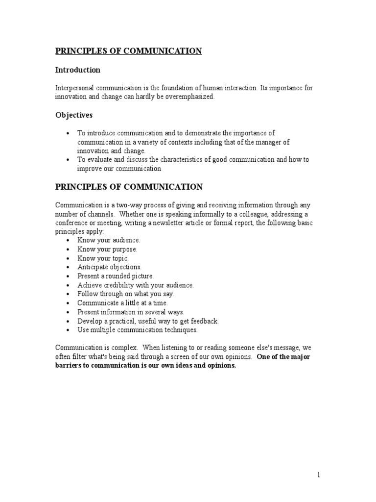 Principles of Communication..Handout | PDF | Persuasion | Communication