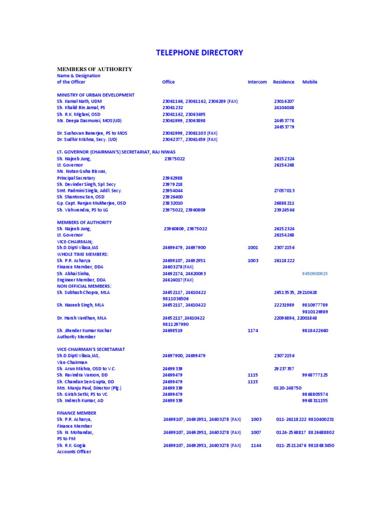 Telephone Directory MCD | PDF | Delhi | Government Of India