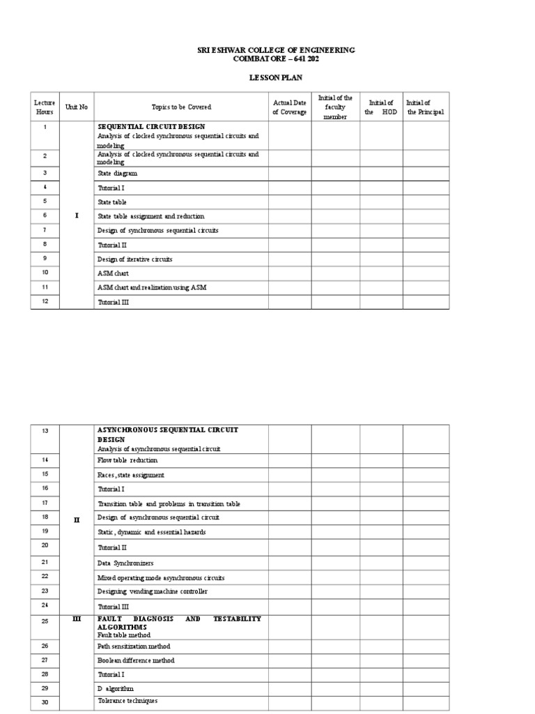 Synchronous and Asynchronous Circuit Design Lesson Plan | PDF | Computers