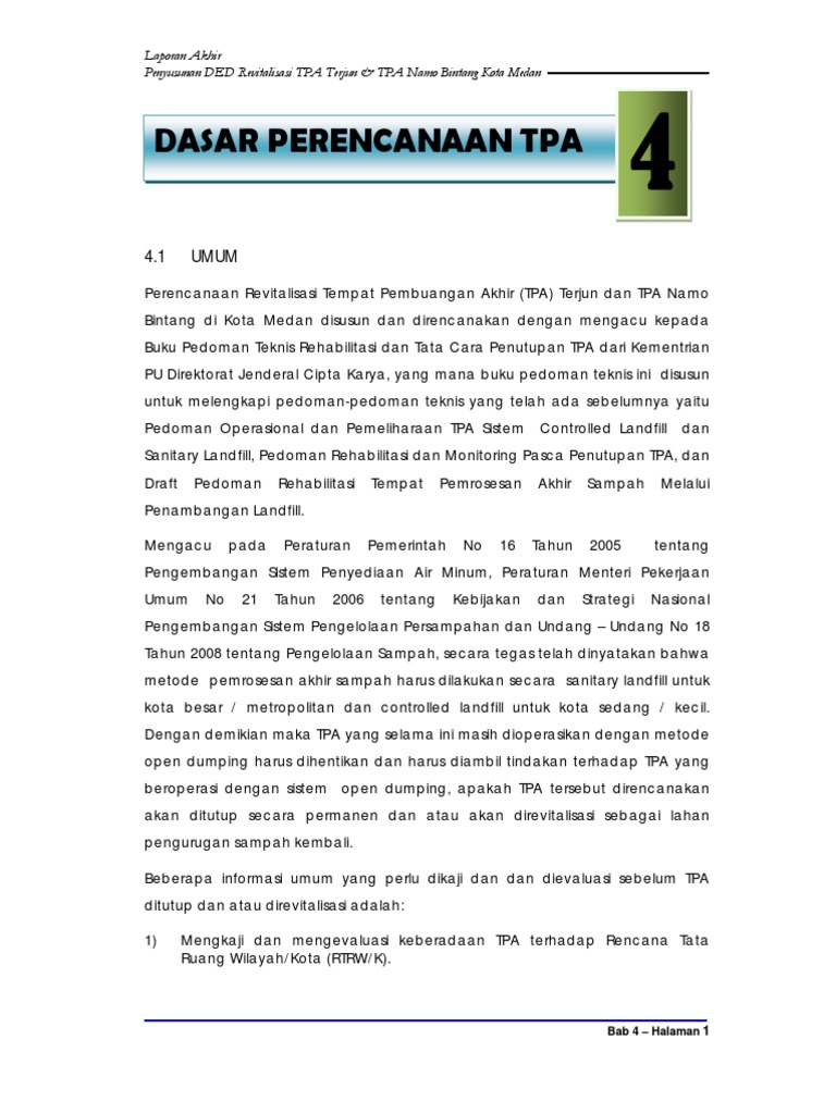 Revitalisasi TPA Terjun dan Namo Bintang | PDF | Teknologi & Rekayasa