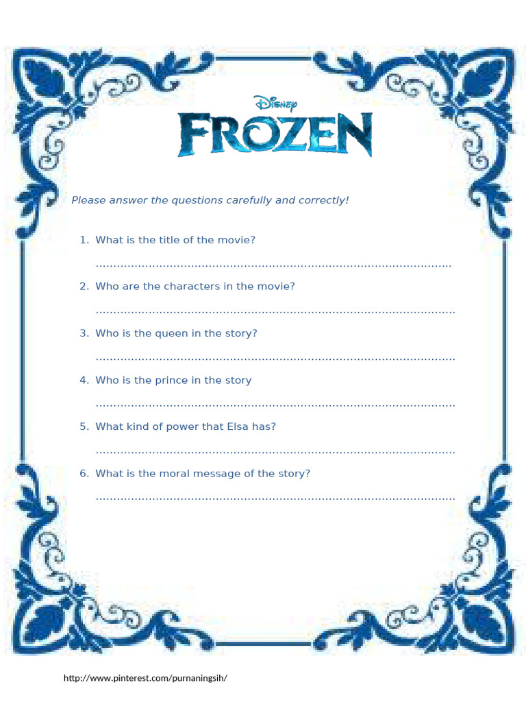 Frozen Worksheet | PDF
