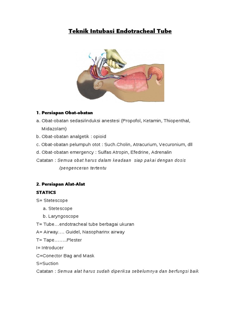 Teknik Intubasi Endotracheal Tube | PDF