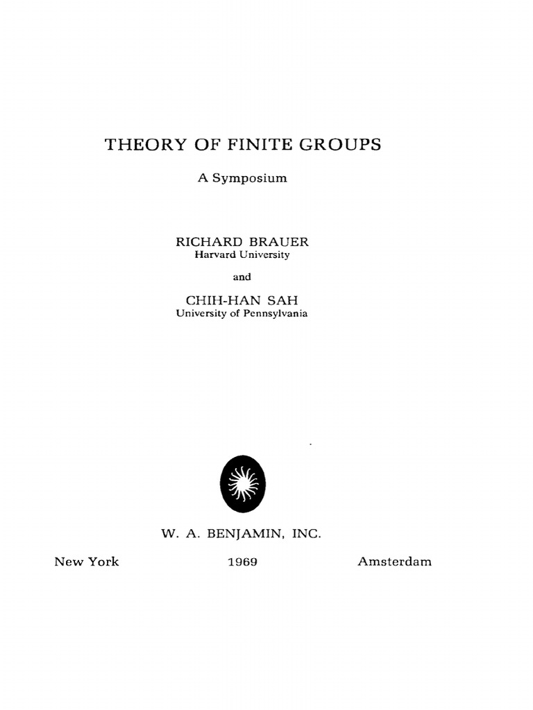Theory Of Finite Groups Group Mathematics Group Theory