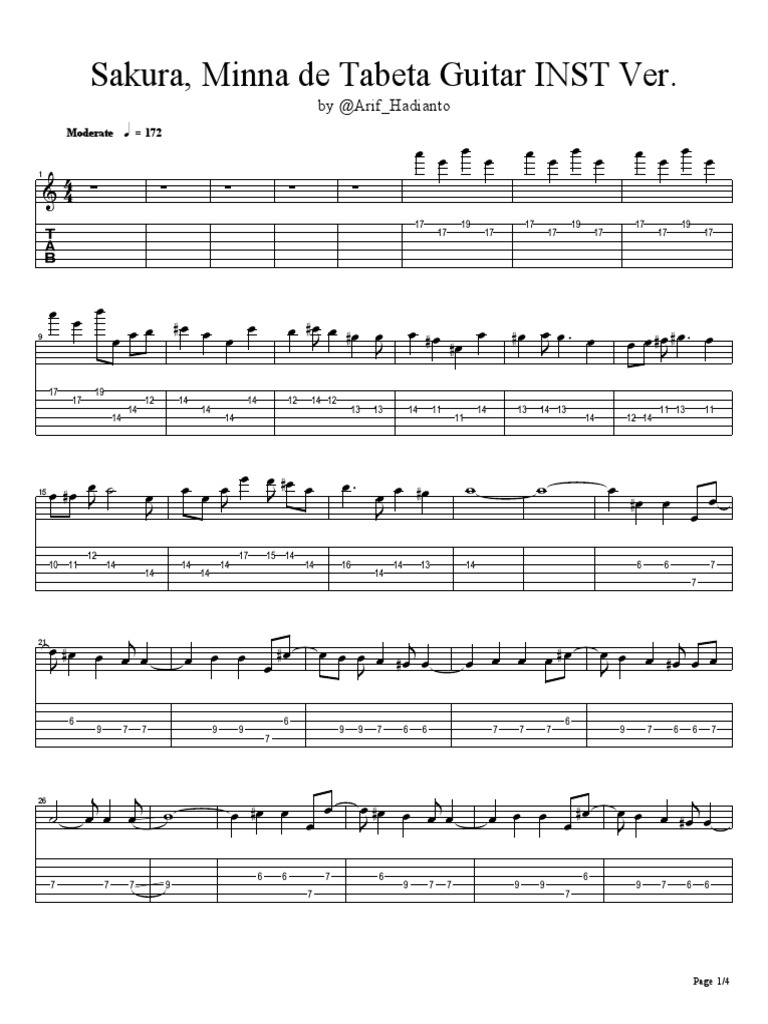 Sakura, Minna de Tabeta Guitar INST Ver. | PDF | Games & Activities ...