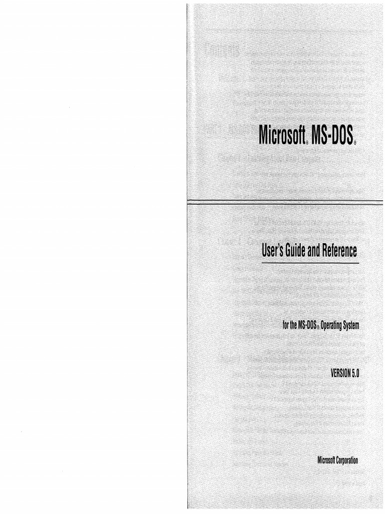 MS-DOS 5.0 User Guide and Reference | PDF