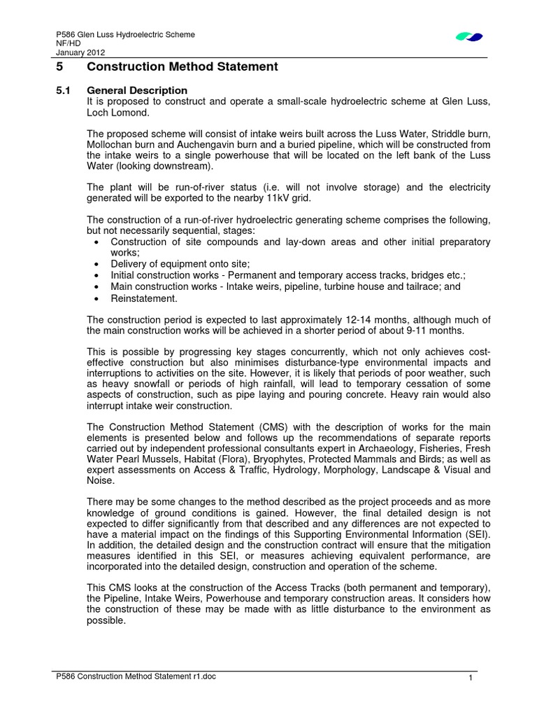 Construction Method Statement | PDF | Personal Protective Equipment ...