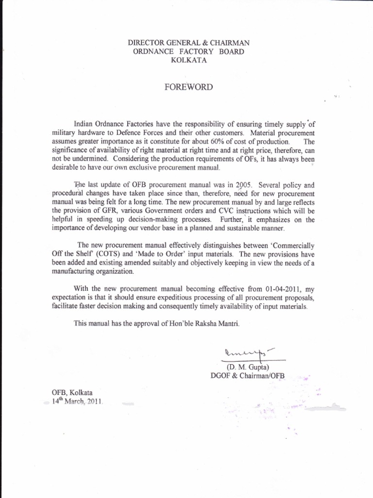 procurement | Procurement | Specification (Technical Standard)