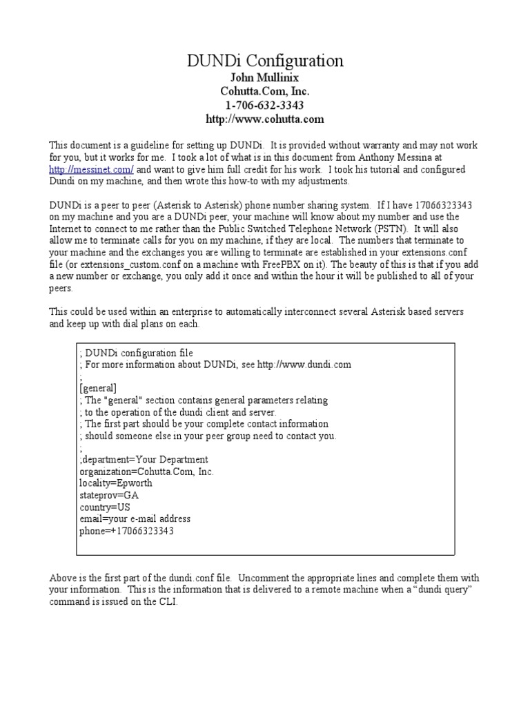 Dundi How To | PDF | Public Switched Telephone Network | Command Line ...