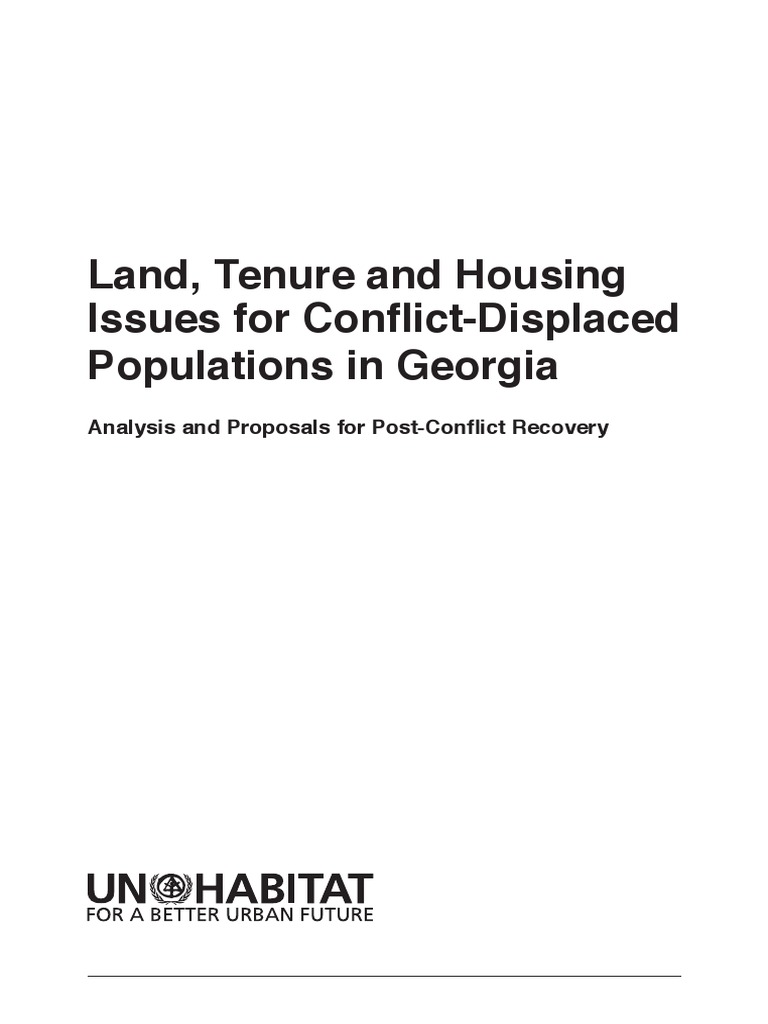 Land, Tenure and Housing Issues For Conflict-Displaced Populations in ...